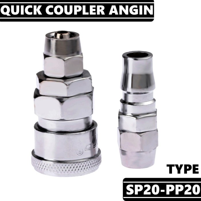 Quick Coupler SP20 + PP20 Recoil Compressor Hose Connection Coupler ...