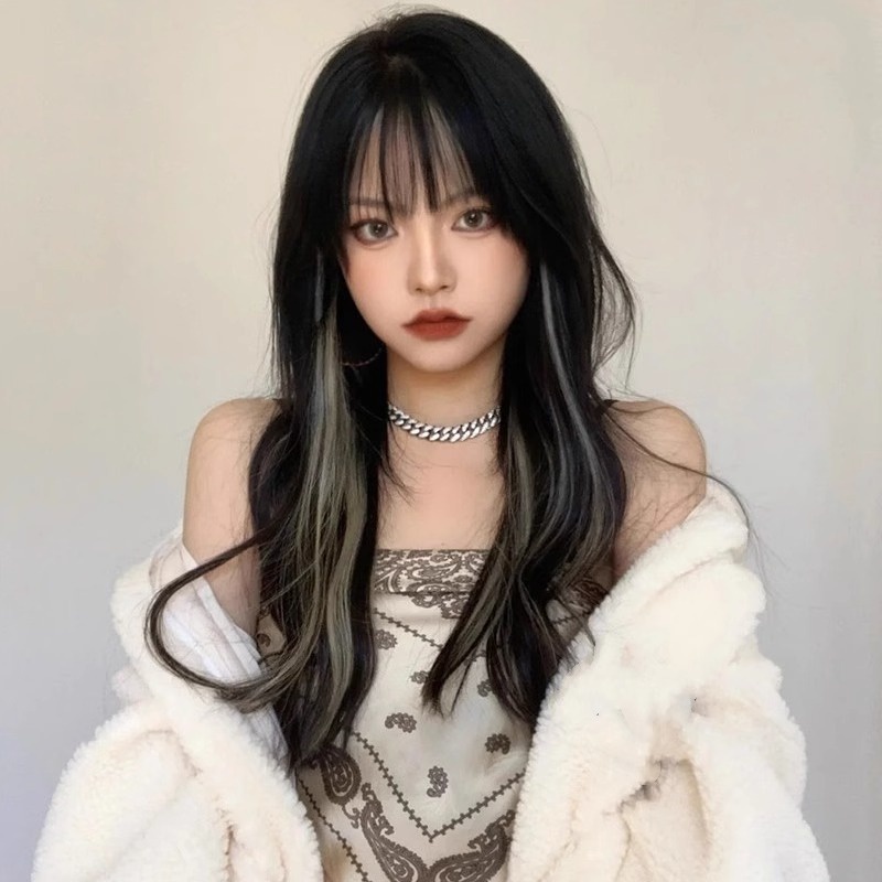 S1278 Wig Female Hanging Ear Dyeing Long Curly Hair Long Hair ...