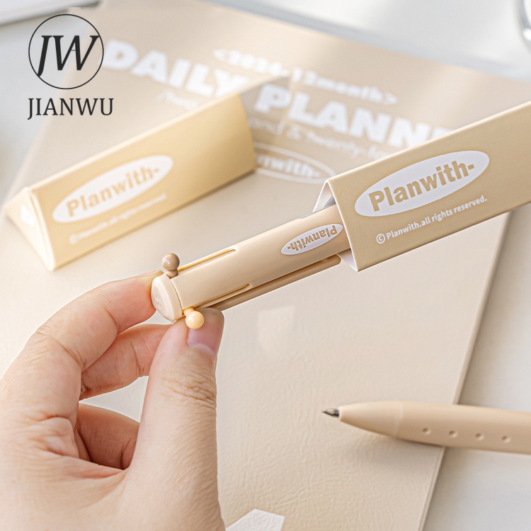 JIANWU Triangular Shape Press Three-color Gel Pen 0.5mm Quick Drying ...