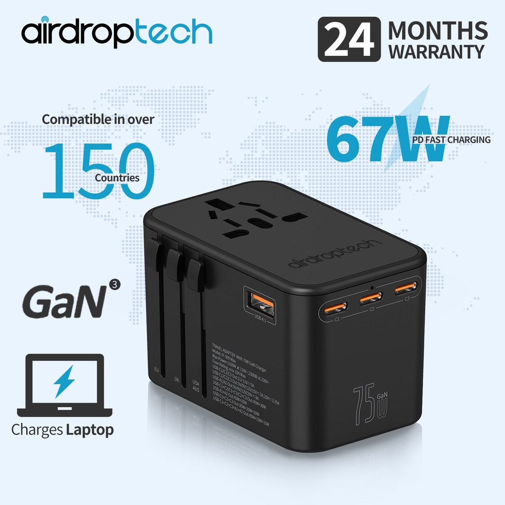 AIRDROPTECH 160W 100W 65W 35W 20W GAN PD Wall Charger Quick Charge ...
