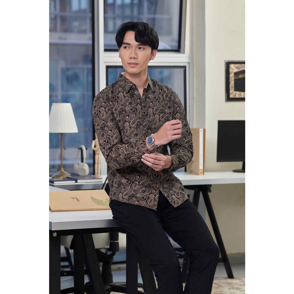 I Am Famous Long Sleeves Slim Fit Shirt - Black | Shopee Malaysia