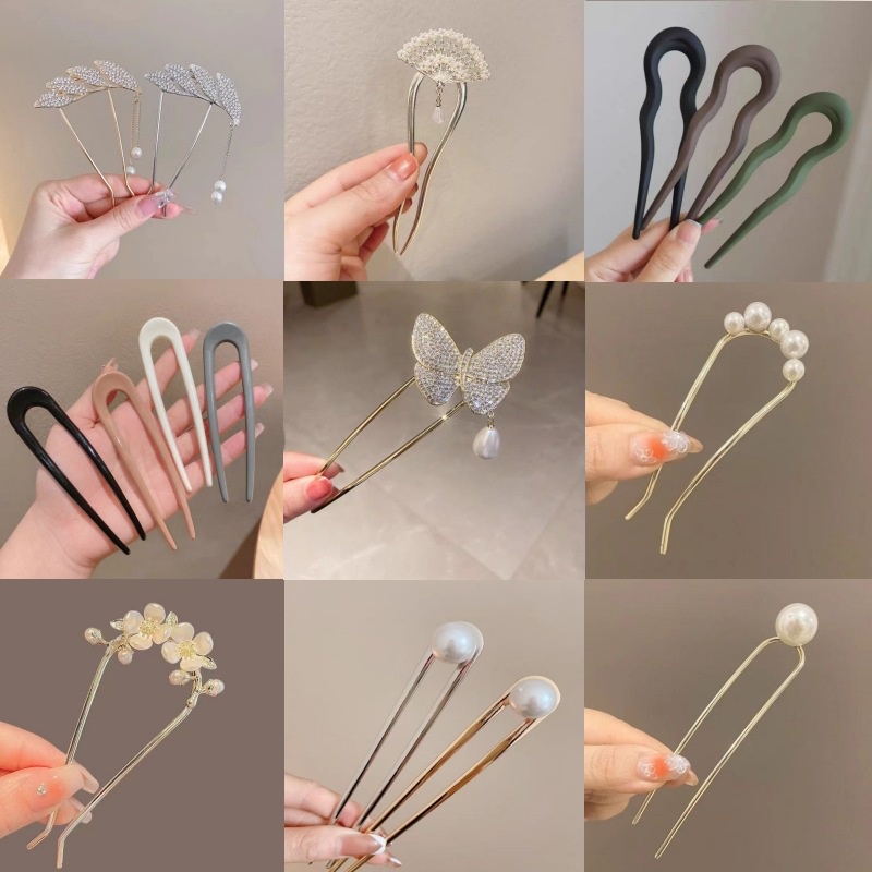 Ins New Pearl U-shaped Hairpin Women's Hairpin Hairpin Hair Fixing ...