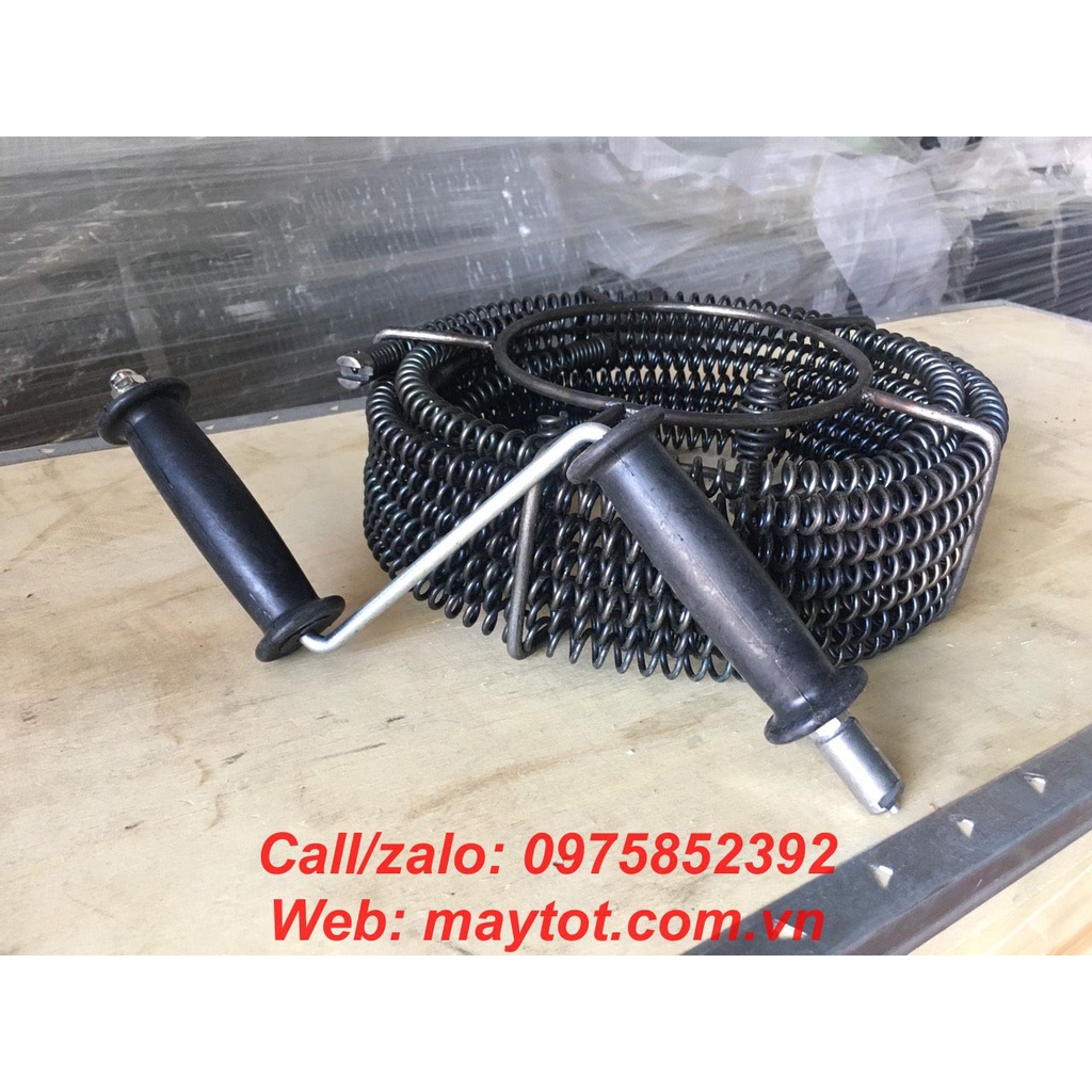 XO 16mm spring drain cleaning line, 12m long, using hand crank (12m of ...