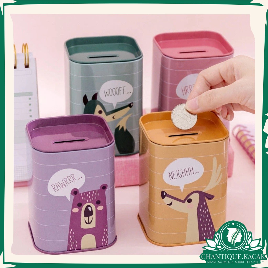 [BSU] Savings Box For Kids Cartoon Design 75g Metal Pen Holder Gift Jar ...