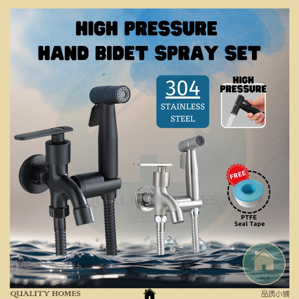 Quality Homes 304 Stainless Steel Two Way Bidet Spray Set with Bidet ...