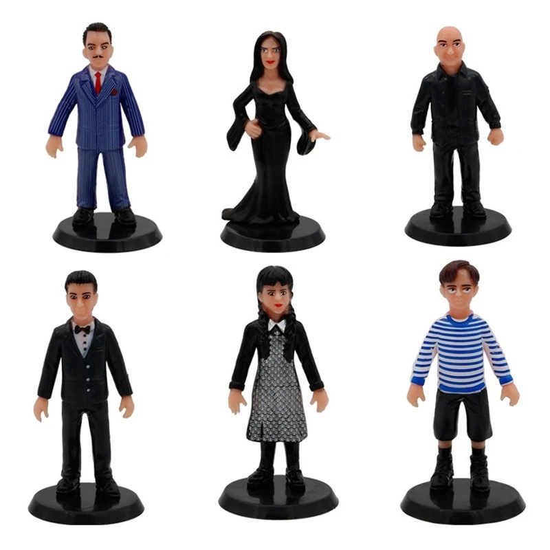 6Pcs/Set Anime Wednesday Addams Family Action Figure Collection Model ...