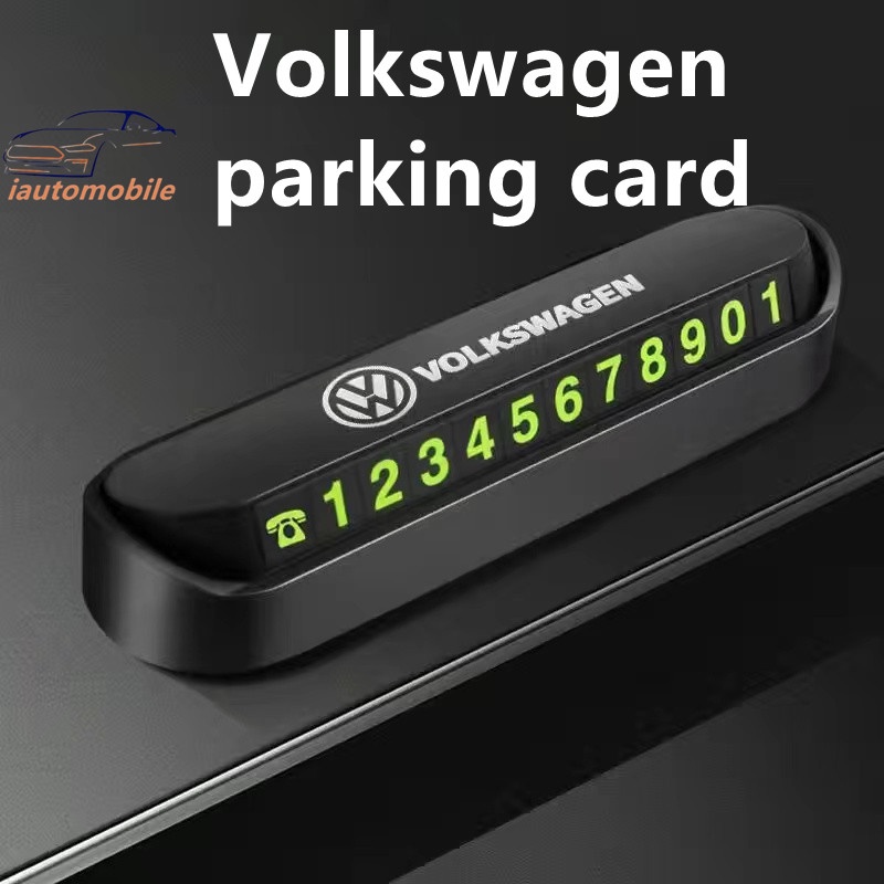 Volkswagen Car Temporary Parking Card Luminous Phone Number Card Plate ...