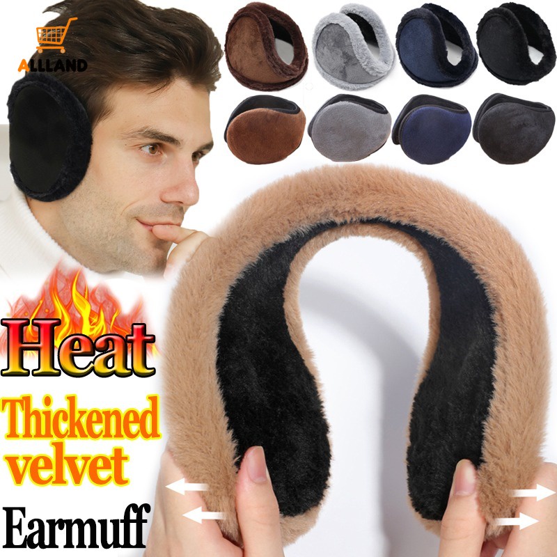 Men Women Winter Ear Muffs Soft Fleece Plush Earmuffs Behind Band Head ...