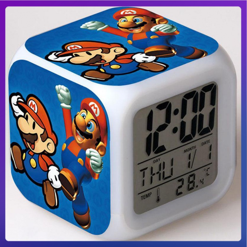 Super Mario Alarm Clock Super Mario Brothers Mario Colorful Mood Square ...