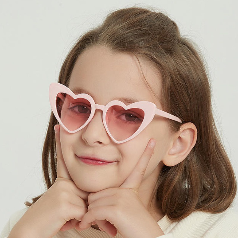 Kids Cartoon Heart Shape Sunglasses Cute Love Glitter Sunglasses Boy ...
