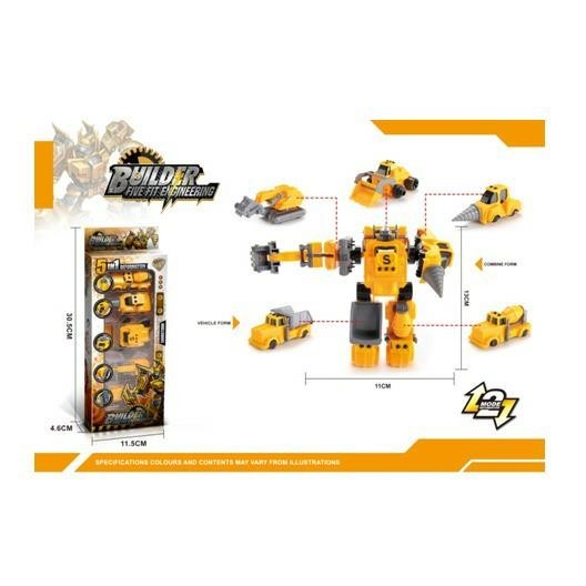 Robot Transformers Builder Fire Fit Engineering 5 in 1 Deformation - No Bubble | Shopee Malaysia