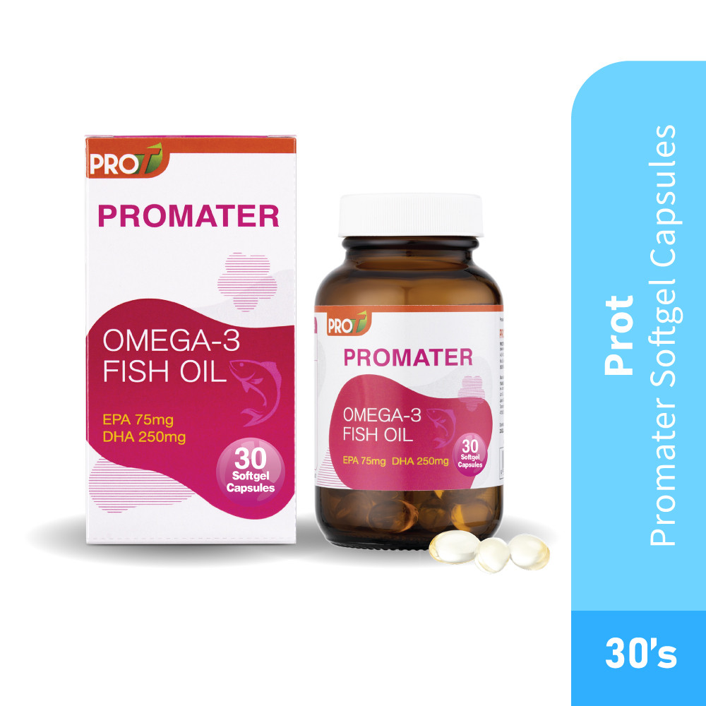PROT Promater Softgel Capsule 30's - Capsule , Omega 3, Softgel HMS ...