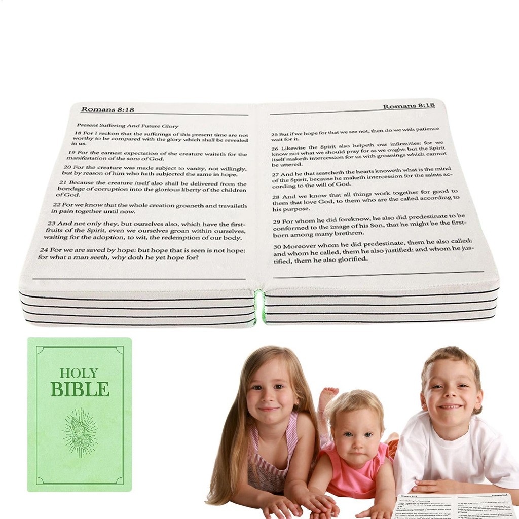 Holy Bible Book Plush Opens to Reveal Bible Verses Soft Plushies ...