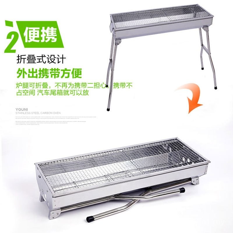 Grill BBQ Keluli Tahan Karat Besar Arang Dapur BBQ Luaran Grill Arang ...