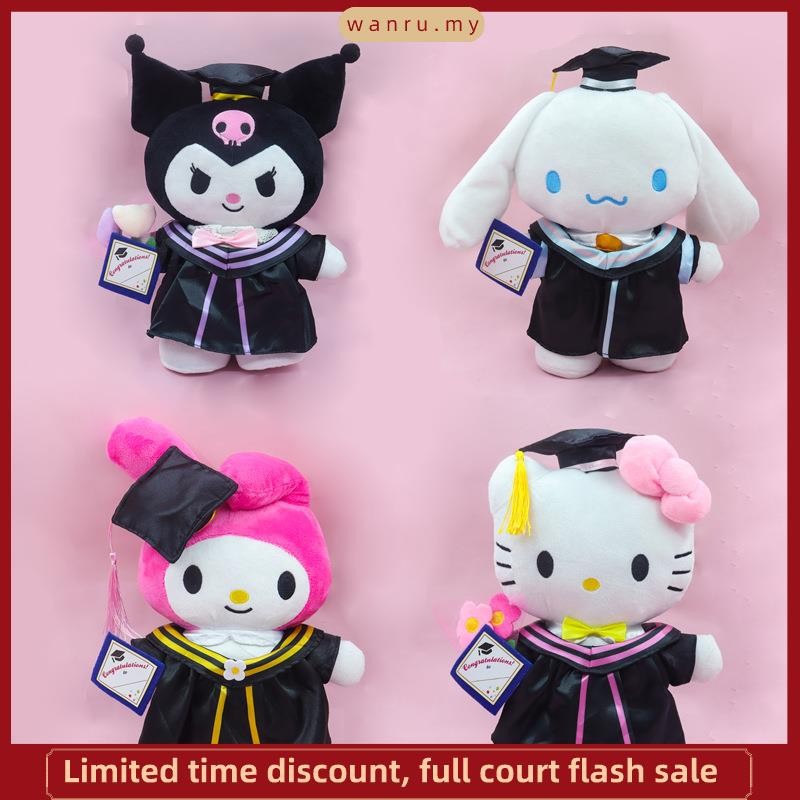 Graduation Season Sanrio Plush Doll 25CM Kuromi Melody Bachelor's ...