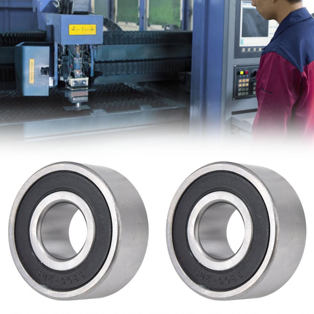 Cancanshop 2Pcs Double Row Ball Bearing Steel Bearings Shielded Flange ...