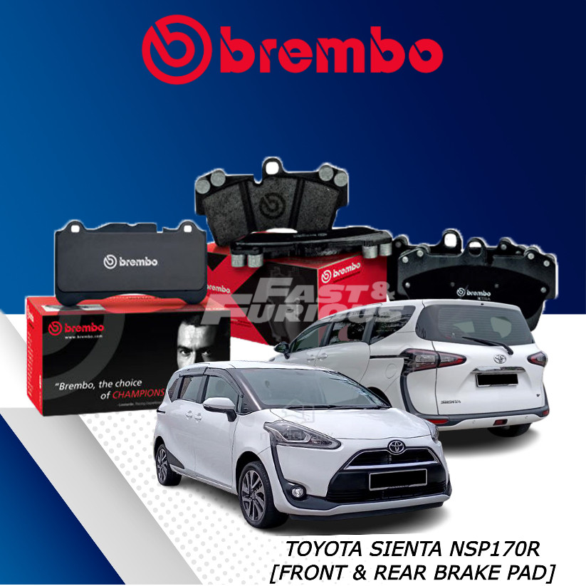 BREMBO TOYOTA SIENTA NSP170 BRAKE PAD FRONT (DEPAN) & REAR (BELAKANG ...