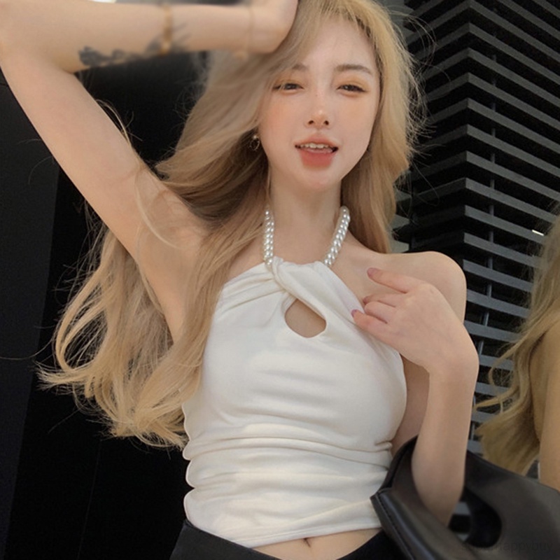 Womens Hollow Out Slim Top Summer Fashion Solid Colour Womens Crop Top Shopee Malaysia