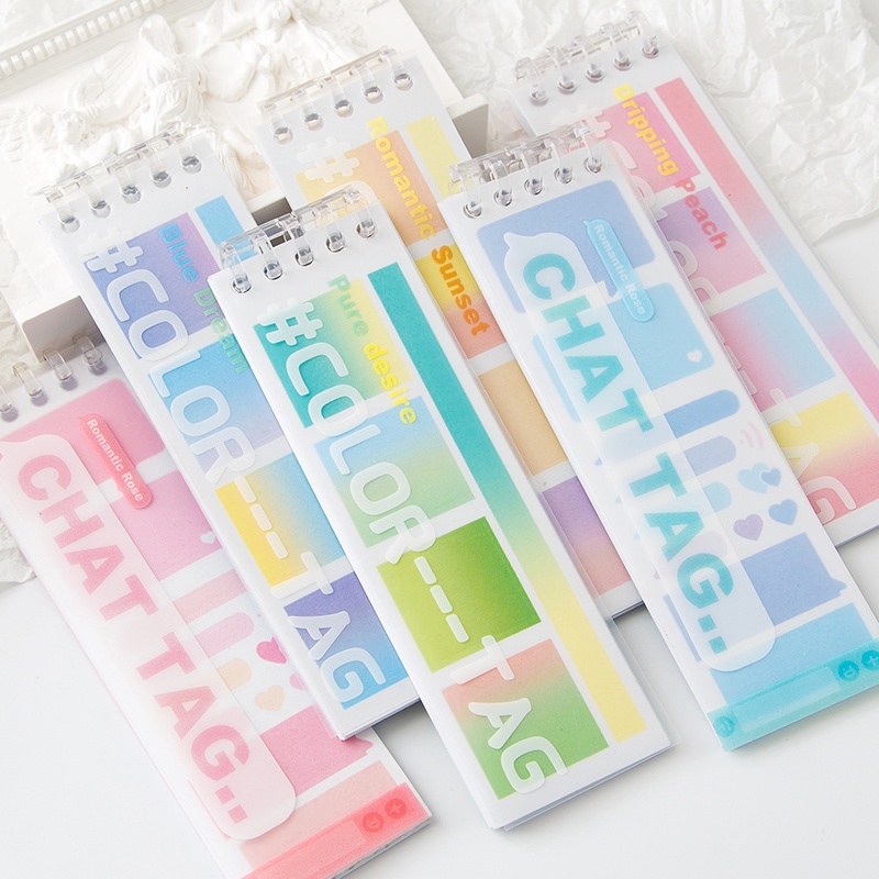 20 Sheets Gradient Color Label Sticky Notes School Office Portable ...