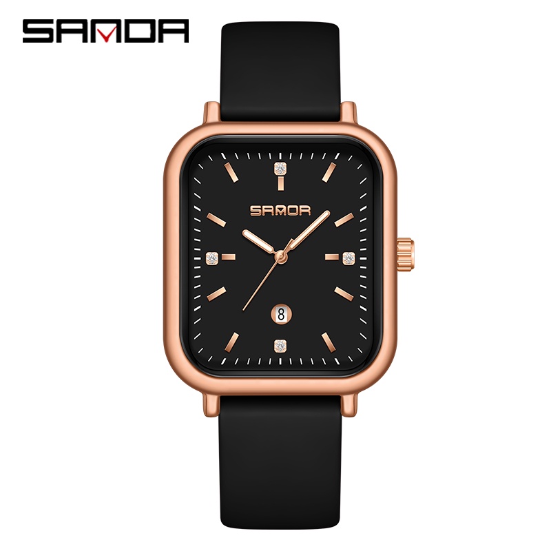 Sanda Women's Elegant Casual Business Square Diamond Quartz Watch ...