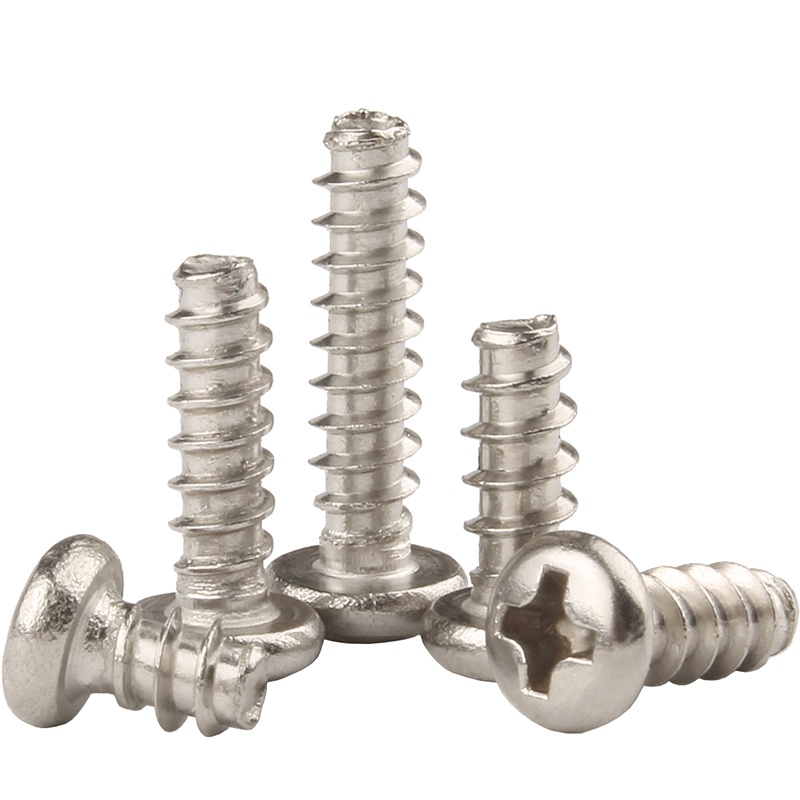 Sus304 Stainless Steel Phillips Round Head Cut Tail Self-Tapping Screw ...