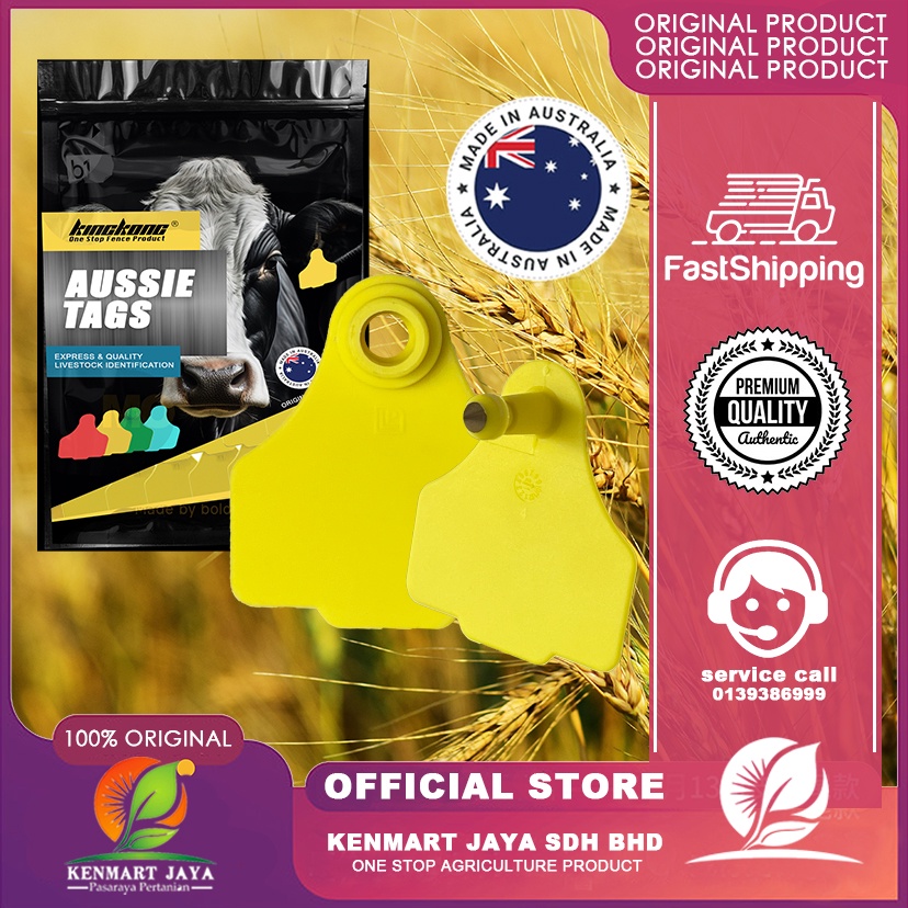 KingKong Aussie Tag-EarTag Cow/ Lembu (Yellow/Kuning 10set per pack ...