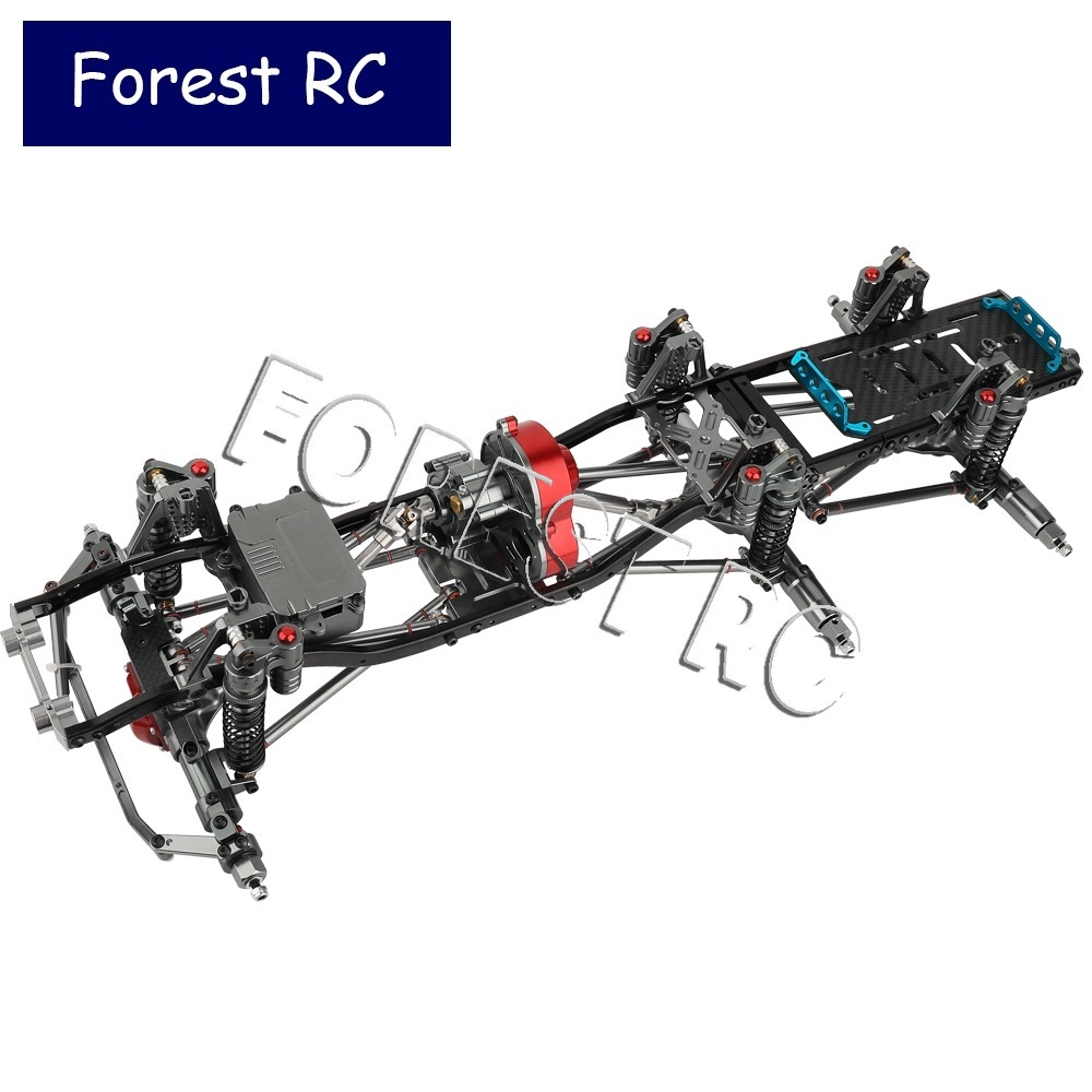 450mm Wheelbase 6x6 Chassis Frame Set with Transmission Front Middle Rear Complete Axle for 1/10 ...