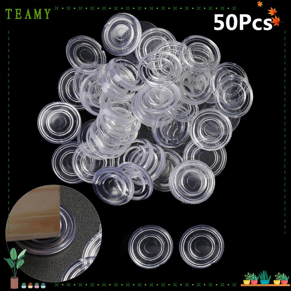 TEAMY 50Pcs Furniture Leg Pads Transparent Thickening Bumper Chair ...