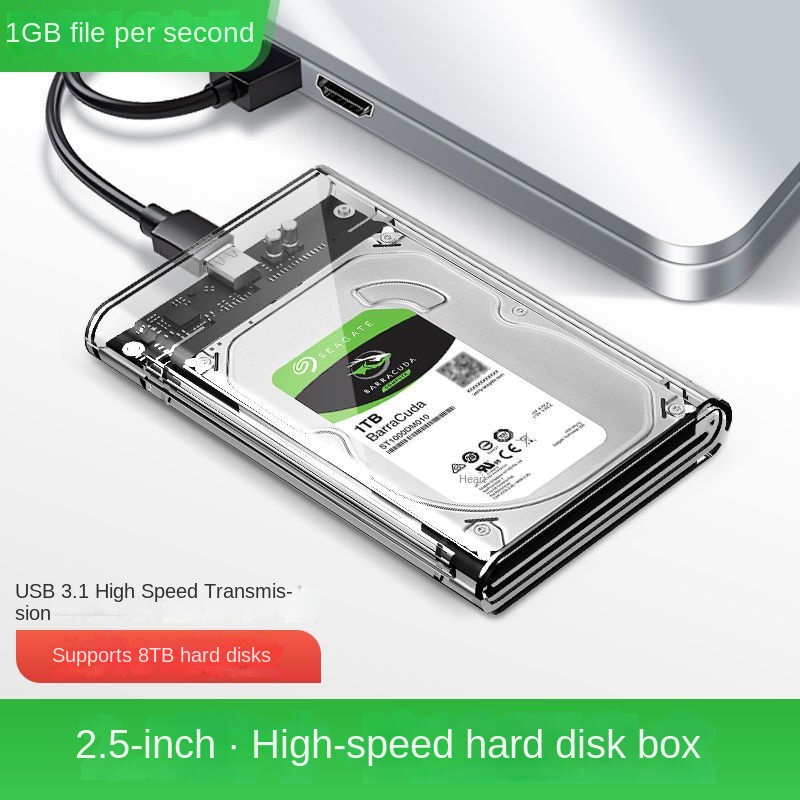 Usb3.1 Mobile Hard Disc Box 2.5-Inch SATA Serial Port Type-C Laptop External Shell SSD Solid ...