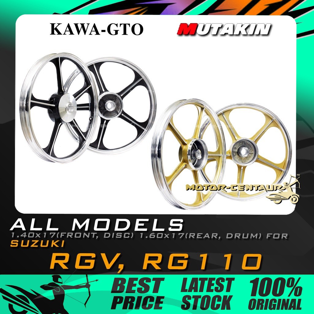 RIM KAWA-GTO/MUTAKIN SPORT RIMS 555/MTK588 1.40X17(DISC,F) 1.60X17(DRUM ...