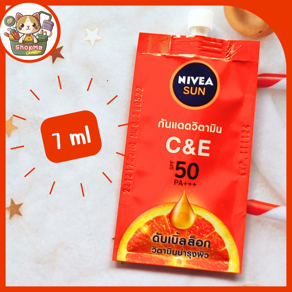 [Sachet] Nivea Sun SPF50 PA +++ C&E Sunscreen 7 ml. | Shopee Malaysia