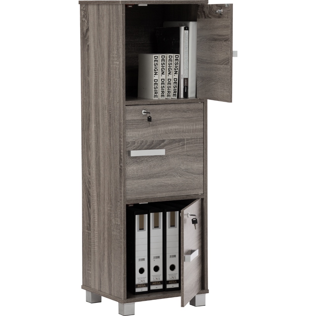NAIM Sonoma Dark 3 Door Locker Cabinet Office Cabinet Locker Arch File ...
