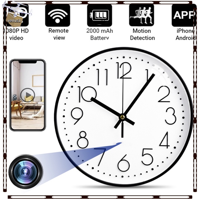 VEN 1080p Hd Mini Cam Clock Motion Detection Night Vision P2p Home ...