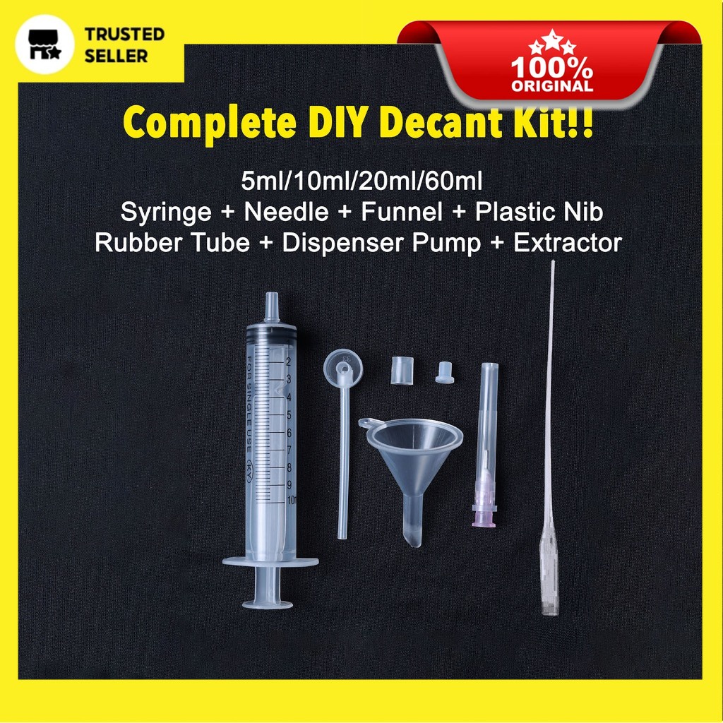 Perfume Decant Kit Set [BUY 10 FREE 1!!] Syringe Set 5/10/20/60ml Dispenser Pump Plastic Nib ...