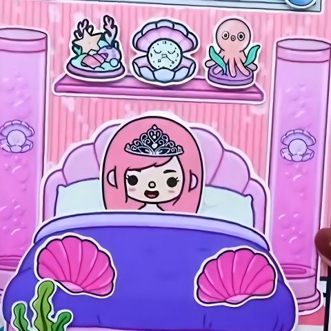 Paper Doll House Pink Mermaid House Quiet Book toca boca quiet book ...