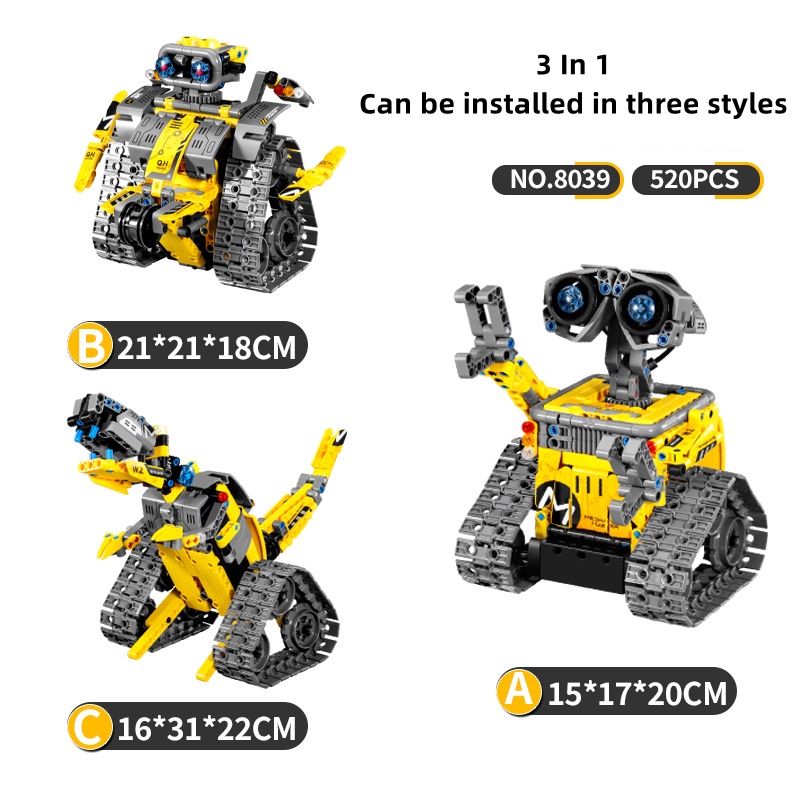 STEM Building Toys Remote & APP Controlled Creator 3in1 Wall Robot ...