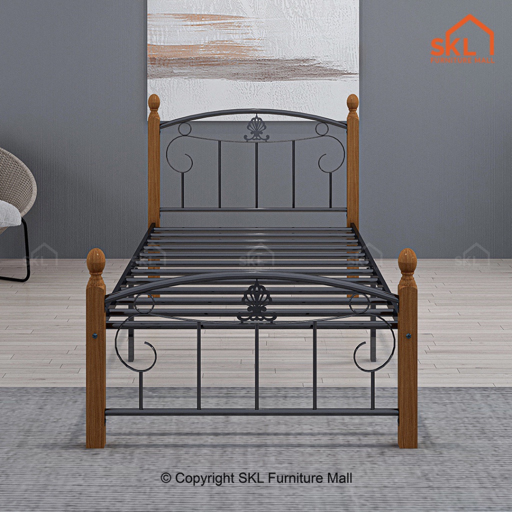 🔥SINGLE/QUEEN🔥No1 TOP Metal Bed Frame 100% Metal Katil Bujang/Katil ...