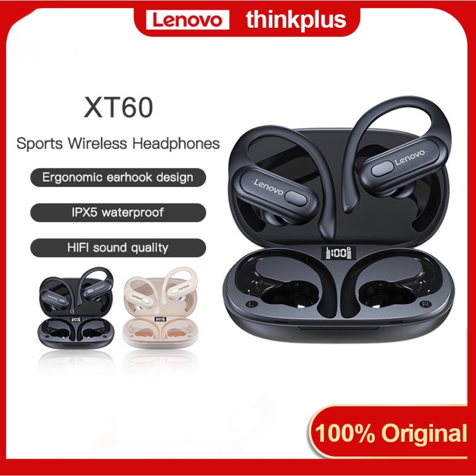 Original Lenovo XT60 Sports Wireless Headphones HiFi Bluetooth 5.3 ...