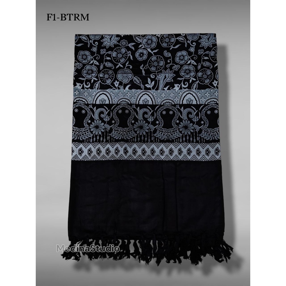 HITAM PUTIH Kashmiri Black And White Turban With Ethnic Motifs Printing ...