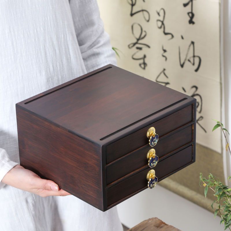 Bamboo Pu'er tea storage box multi-layer tea cake box general-purpose ...