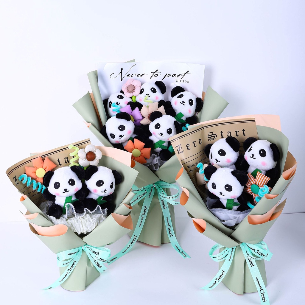 Panda Flower Cute Plushed Panda Bouquet Artificial Flowers Bouquet ...