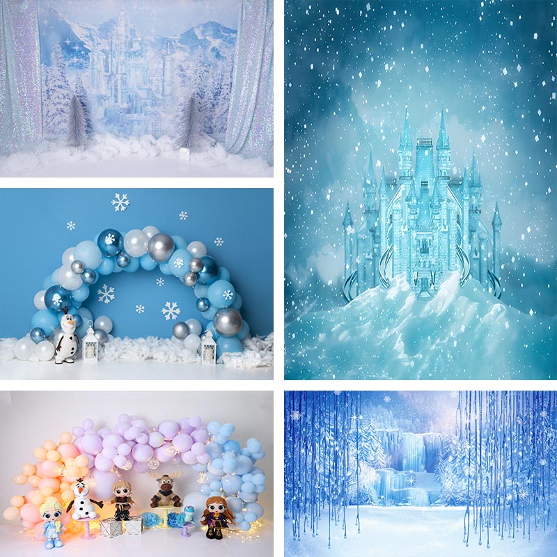 Frozen Princess Birthday Backdrop Photography Baby Shower Kids Children ...