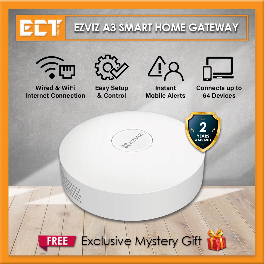 Ezviz A3 Smart Home Gateway Compatible with T1C PIR Sensor, T2C Open ...