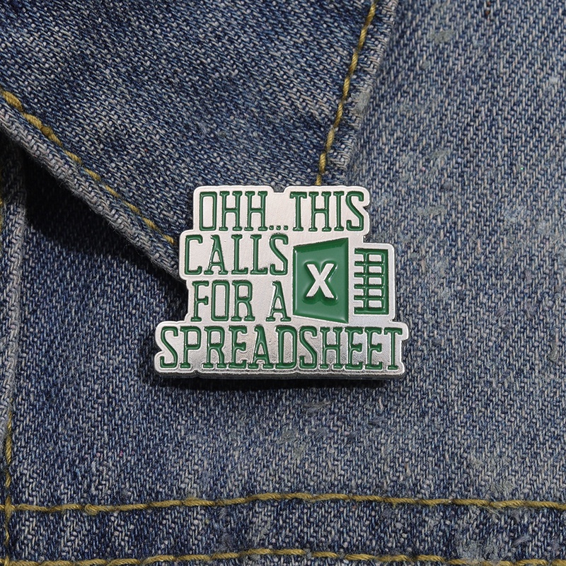 This Calls for A Spreadsheet Enamel Pins Brooches Cartoon Excel Sheet ...