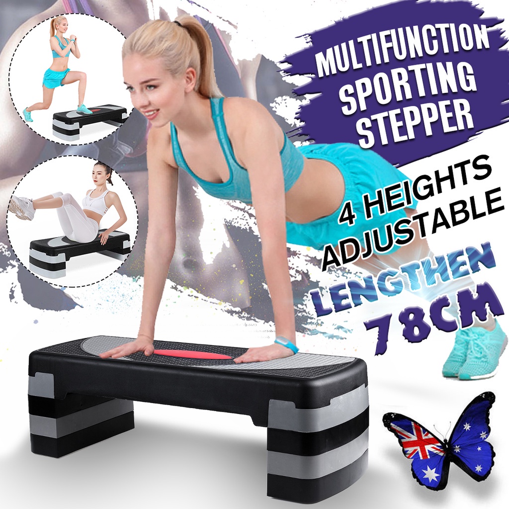 BPS Adjustable Aerobic Step Board SB72 Wide Stepper Exercise Height ...