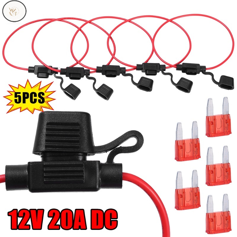 WF 12V 20A Car Fuse Socket Set Mini Fuse Box Blade Fuse Adapter Splash ...