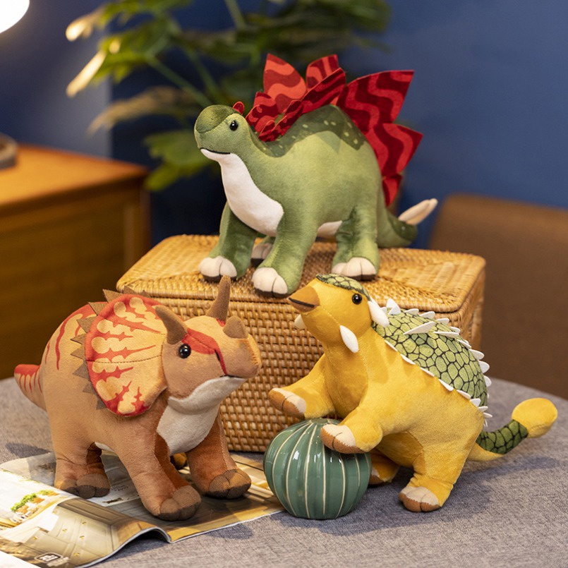 6 Styles Stuffed Toy Like Real T-rex Triceratops Stegosaurus Ankylosaur ...