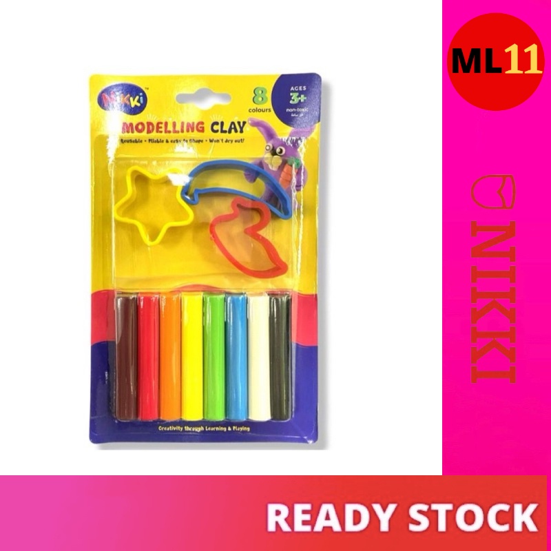 NIKKI Modelling Clay (8 Colours + Free Tools) LS83 | Shopee Malaysia