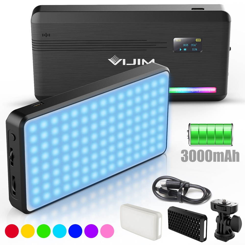 VIJIM VL196 RGB LED Video Lamp 2500K-9000K 20 Color Effect Scenes With ...