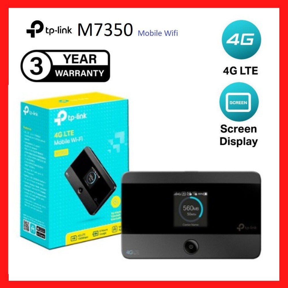 TP-LINK M7350 4G LTE MiFi Portable Wireless WiFi SIM Card Modem Router ...